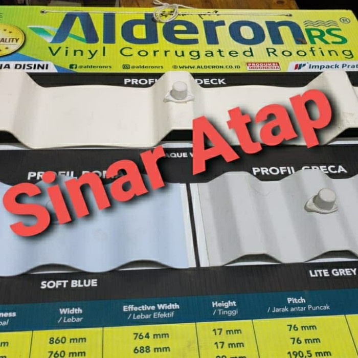 Jual Alderon RS GRECA efektif 69cm gelombang kotak WARNA LITE GREY ...