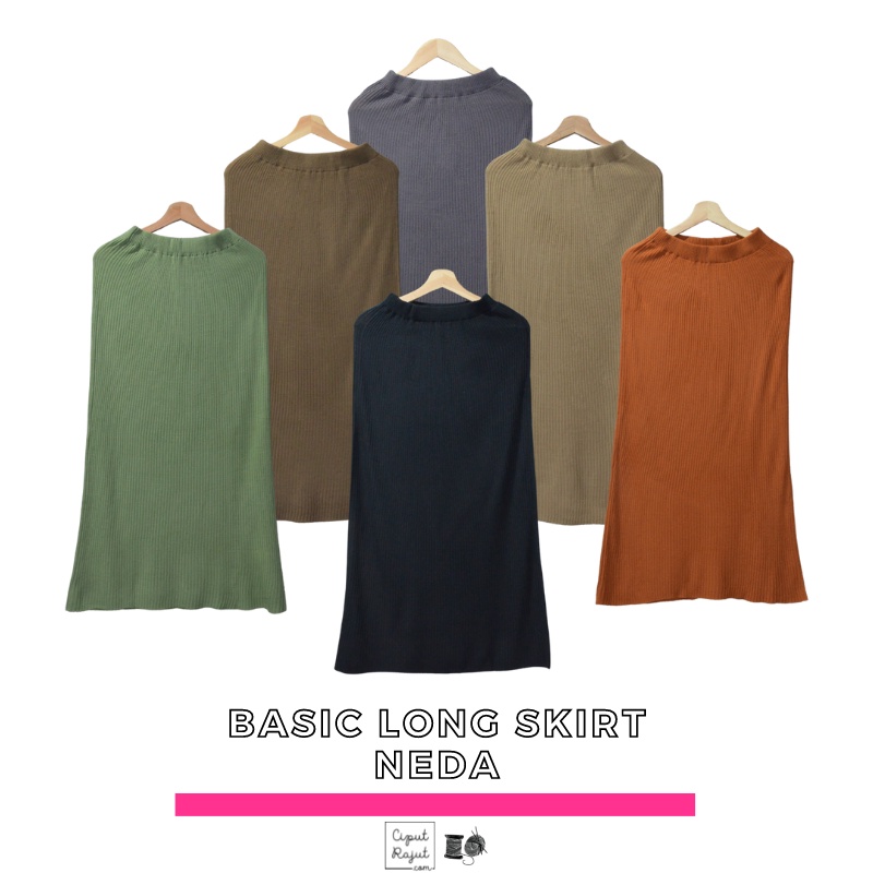 Jual Basic Long Skirt Neda / Rok Rajut Panjang Span Basic Neda - CRDC ...