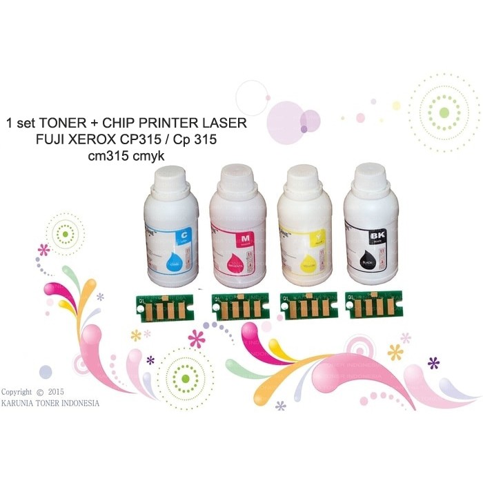 Jual 1 set TONER + CHIP PRINTER LASER FUJI XEROX CP315 / Cp 315 cm315 cmyk | Shopee Indonesia
