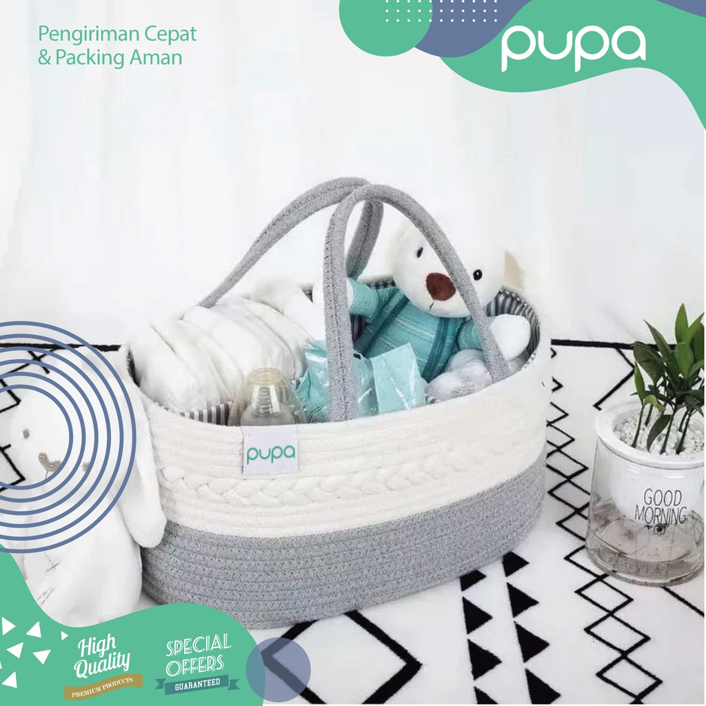 Jual Caddy Bag ROPE Multipurpose Diaper Organizer Bag Canvas Tas Bayi ...