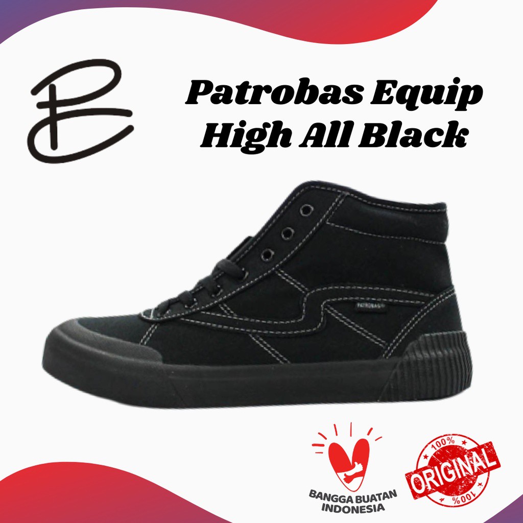 Jual PATROBAS EQUIP HIGH ALL BLACK / PATROBAS ORIGINAL | Shopee Indonesia