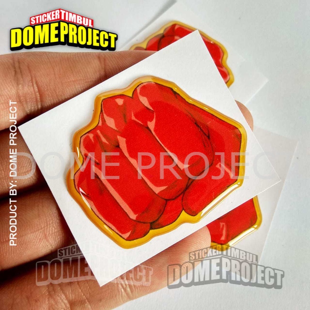 Jual STIKER MOTOR EMBLEM ANIME ONE PUNCH MAN HAND RESIN TIMBUL LENTUR ...