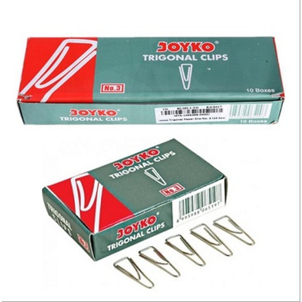 Jual Joyko Paper clip / Klip kertas kecil No.1 3 5 / Trigonal clip ...
