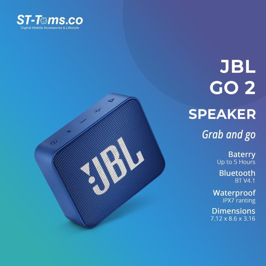 Jual JBL GO 2 Portable Bluetooth Speaker - Blue | Shopee Indonesia