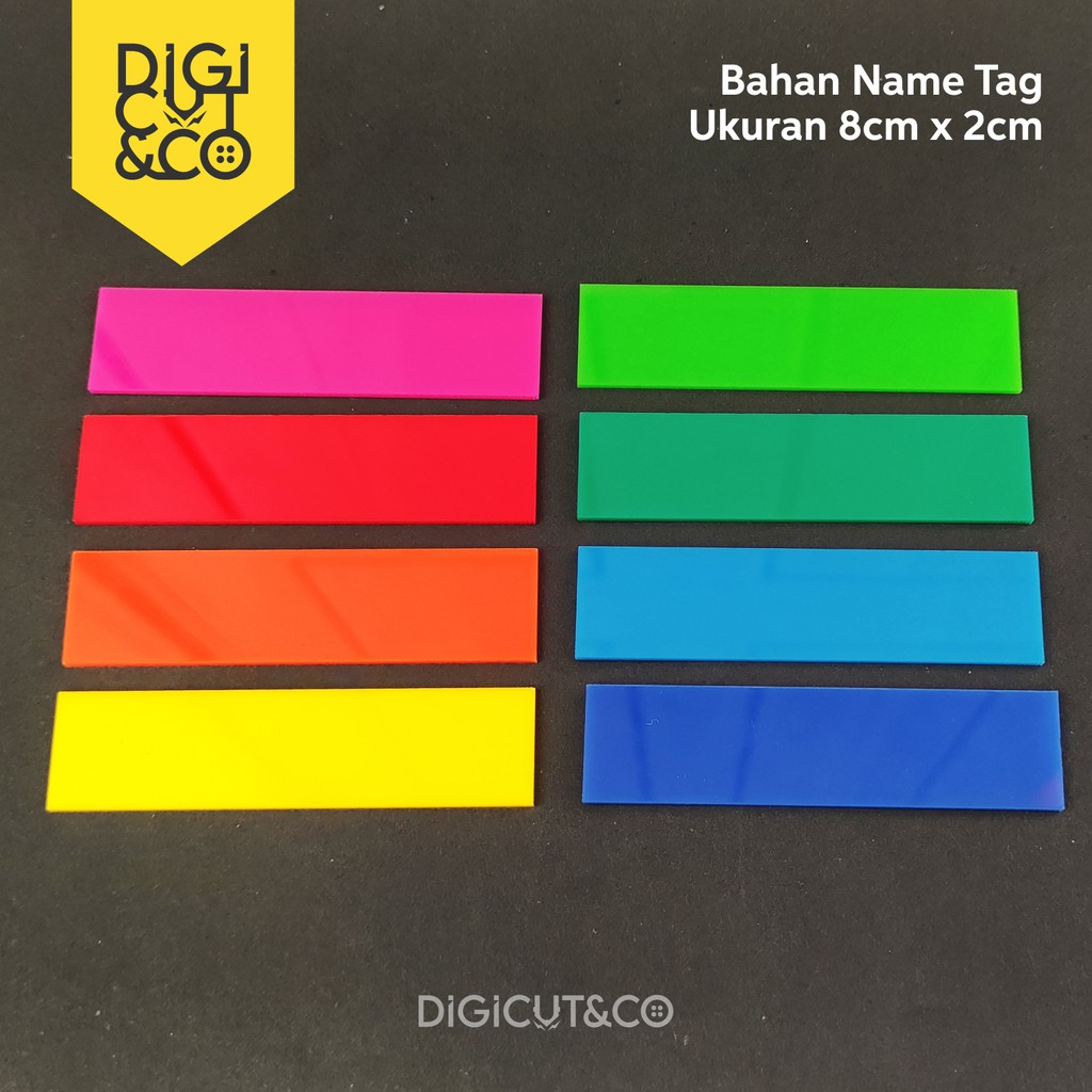Jual Name Tag Papan Nama Polos Bahan Akrilik Warna Warni - Digicut&Co ...