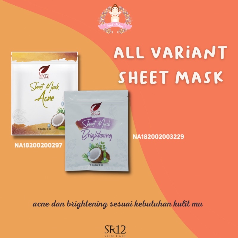 Jual Sheet Mask SR12 - Acne dan Brightening | Shopee Indonesia