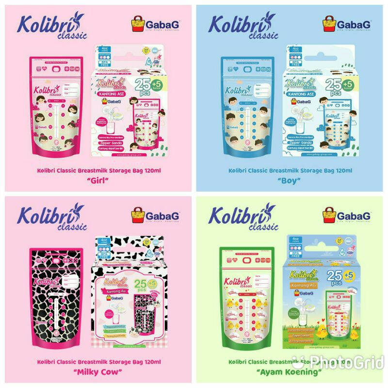 Jual Plastik asi Gabag 120ml milky cow ayam koening blue pink kantong ...