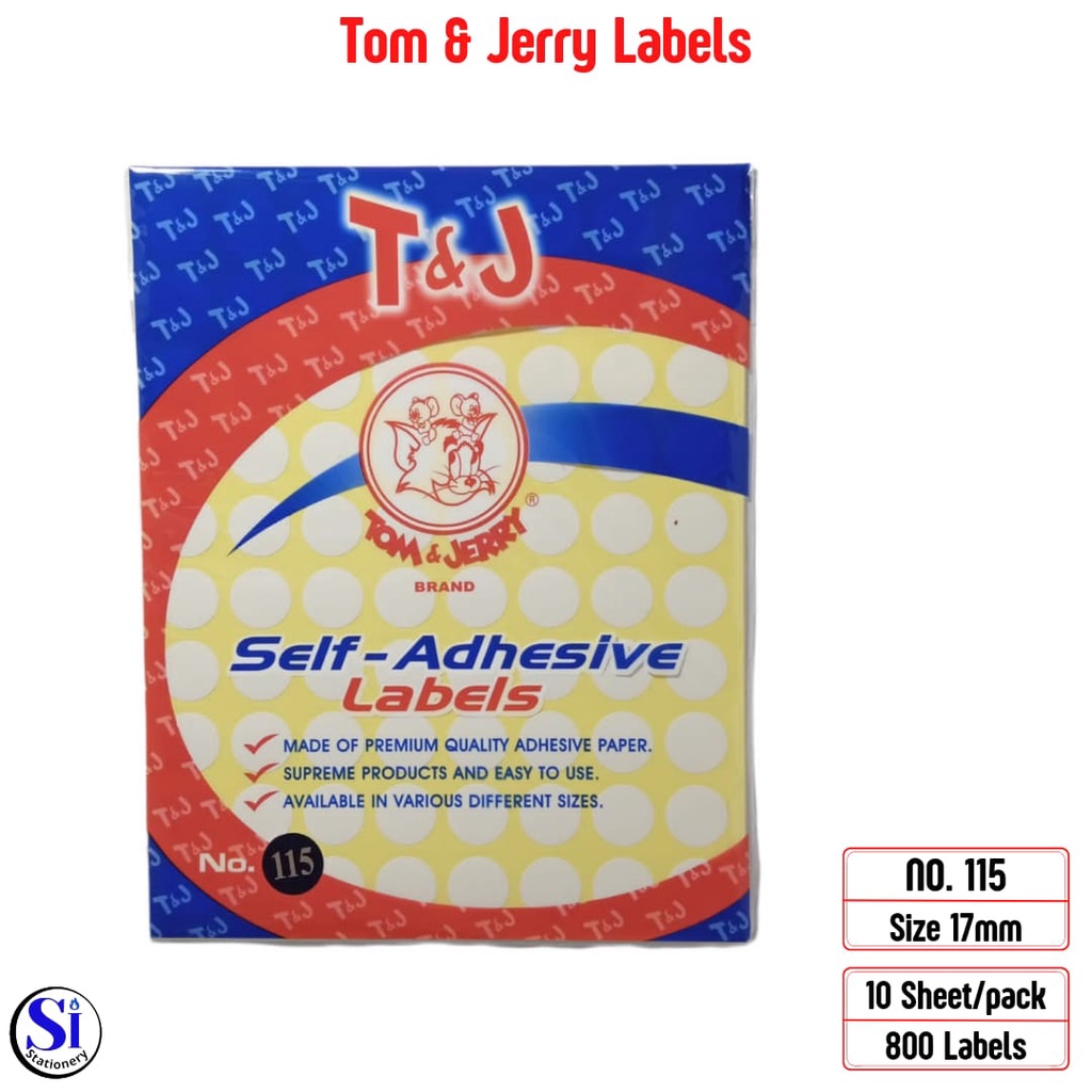 Jual Tom & Jerry Label Ukuran Bulat/Label Bulat No.114,115,116 | Shopee ...