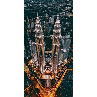 Jual hiasan dinding poster gedung besar malam hari plus bingkai ukuran ...