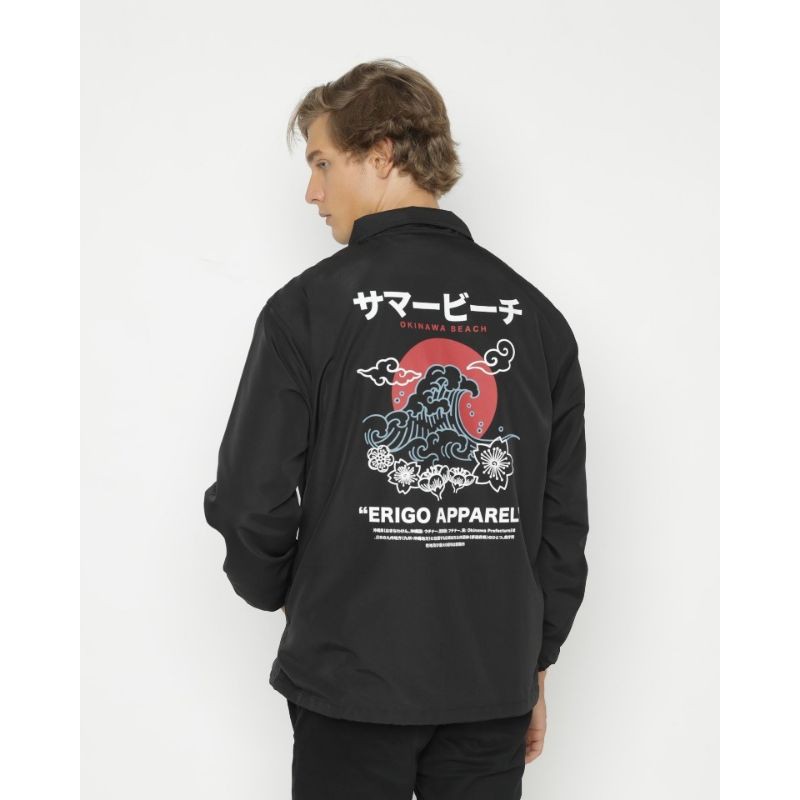 Jual Erigo coach jacket okinawa beach black /jaket pria dan wanita ...