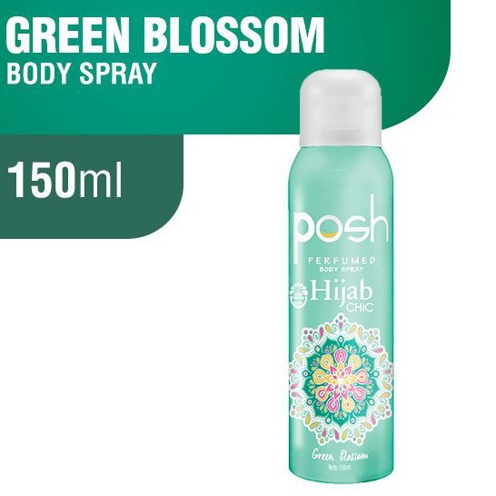 Jual Posh Hijab Chic Green Blossom Perfumed Body Spray 150mL - Green ...