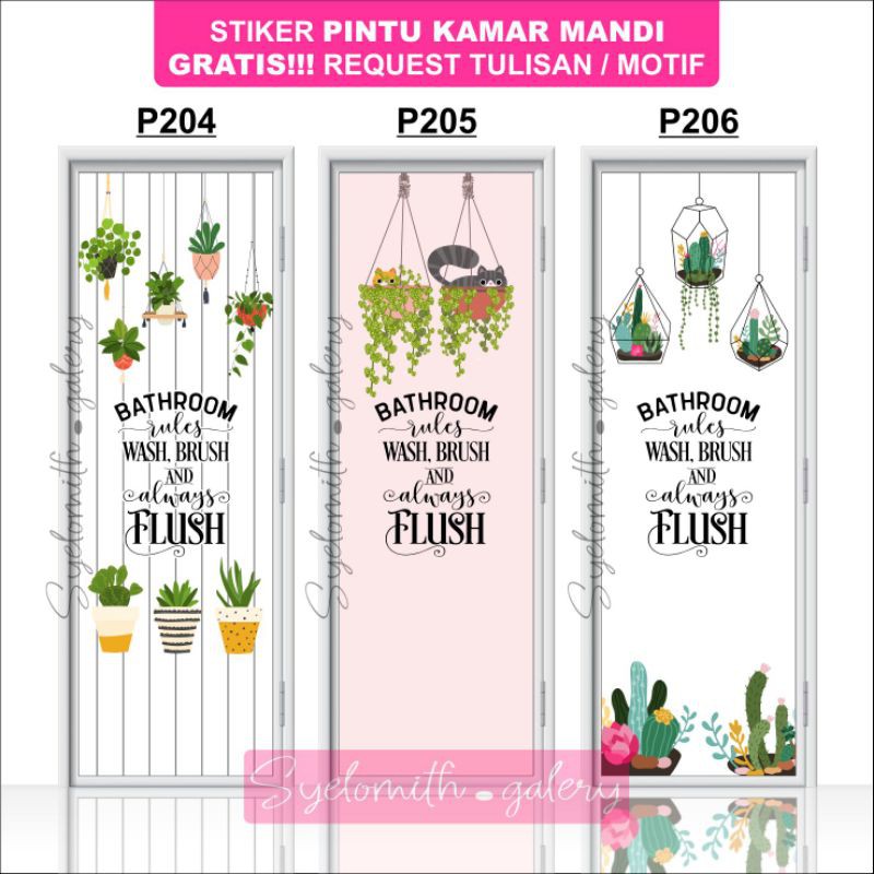 Jual STICKER PINTU KAMAR MANDI BISA CUSTOM | Shopee Indonesia
