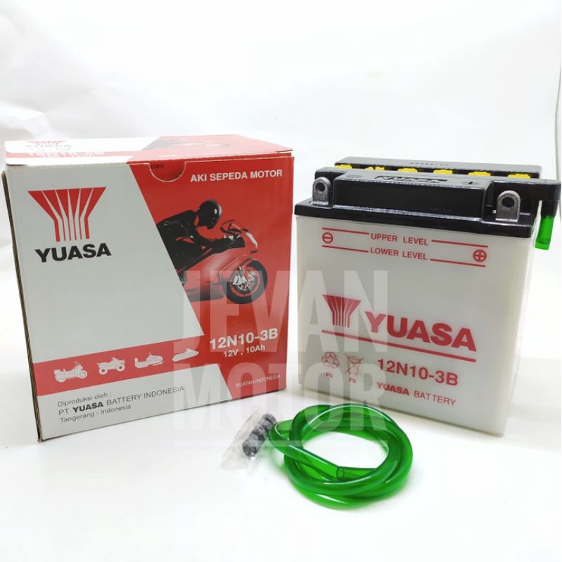 Jual [JEVAN MOTOR] Yuasa Battery 12N10-3B / Accu Yuasa 12N10-3B / Aki 12N10-3B / Aki Basah ...