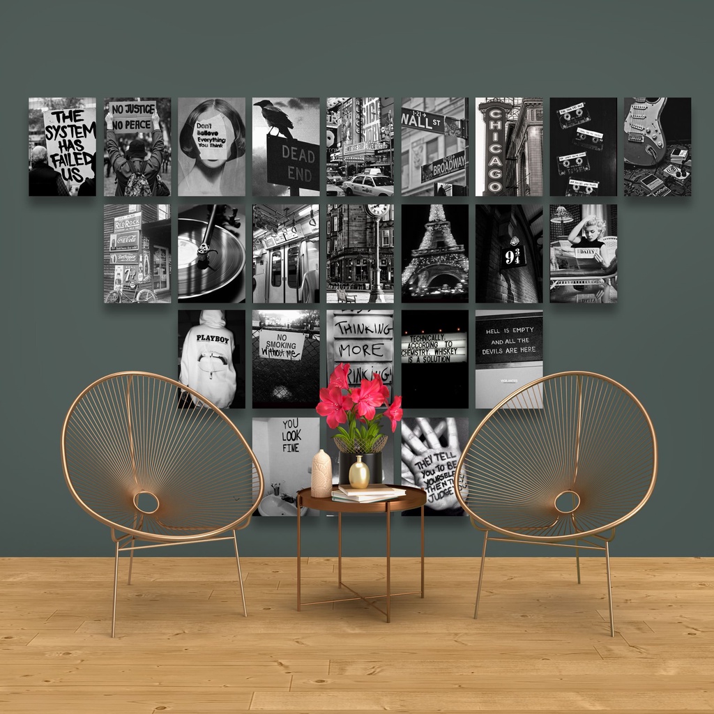 Jual 32pcs Poster Dinding Kamar Black Aesthetic Vintage Ukuran A6 A5