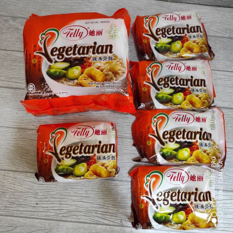 Jual Telly Mie Instant Soup Rasa Lada 1 Paket Isi 5 Bungkus Vegetarian ...