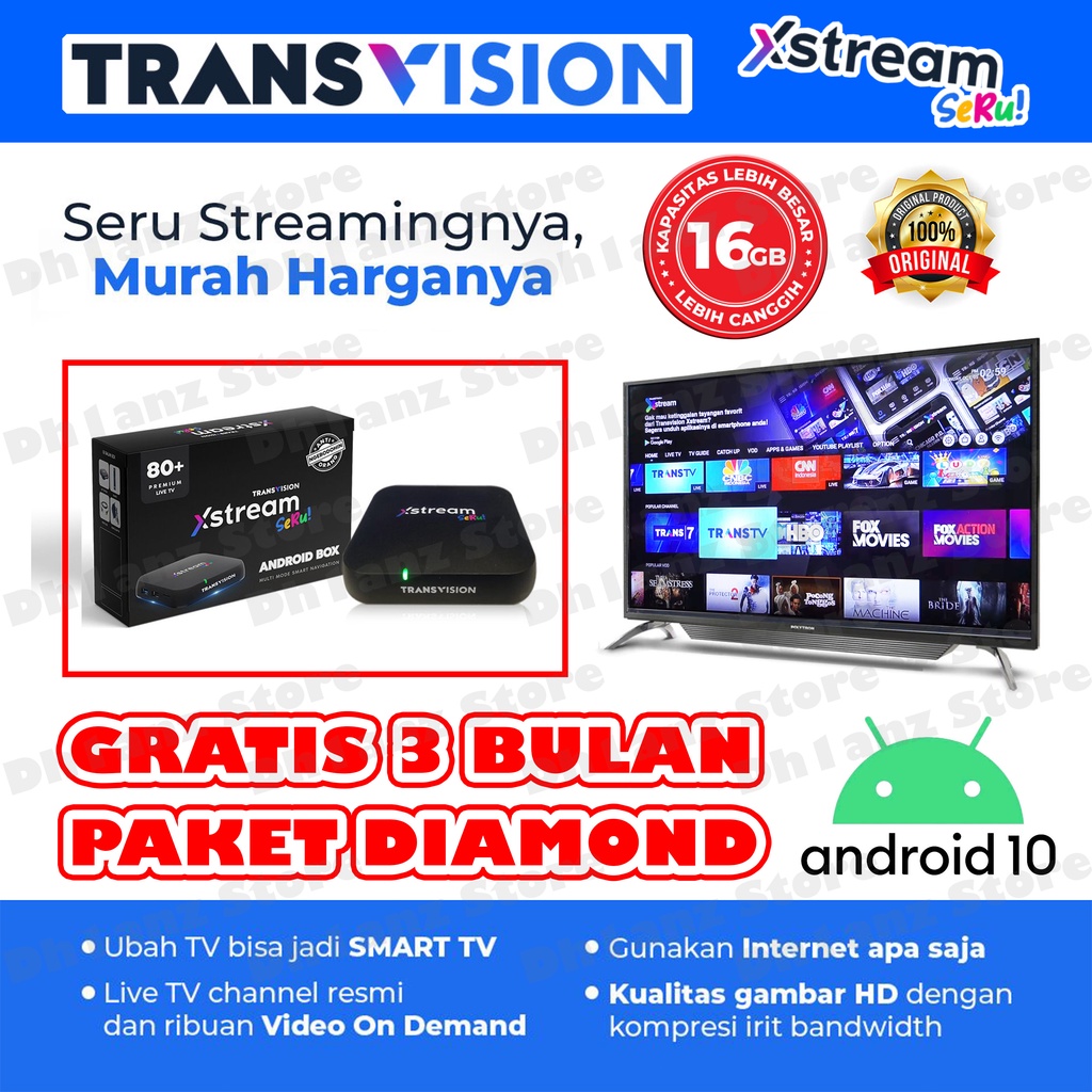 Jual Android Box Xstream Seru Transvision Smart TV BOX ANDROID | Shopee ...