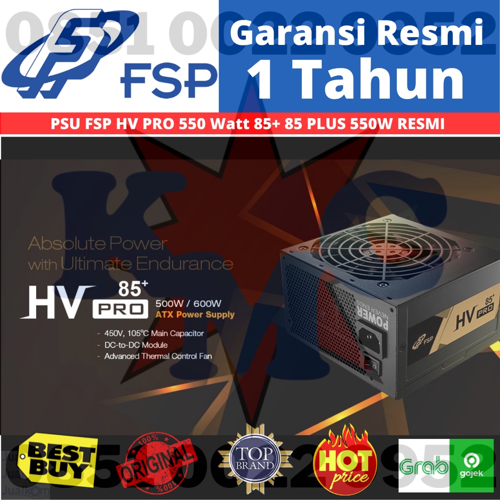Jual POWER SUPPLY FSP HV PRO 550 WATT 85 + PSU 550W 85 PLUS RESMI ...