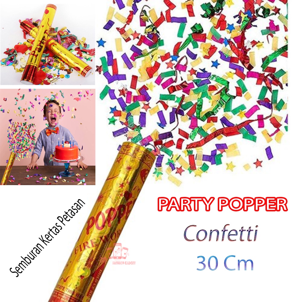 Jual PARTY POPPER 30 Cm Confetty Konfeti / Confeti / Semburan Kertas ...