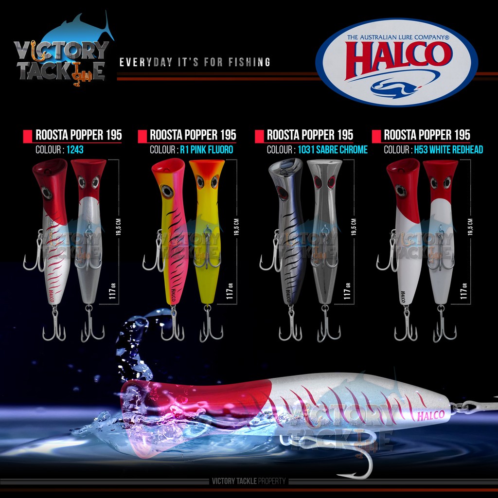 Jual Umpan Pancing HALCO ROOSTA POPPER 195 HAYMAKER 117 GRAM | Shopee Indonesia