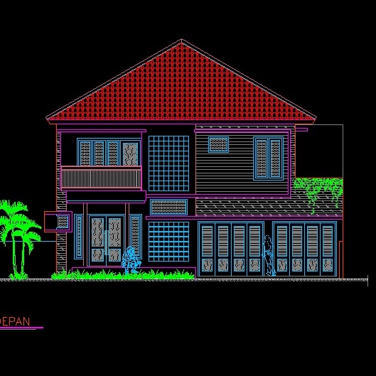 Jual Desain Rumah 2 Lantai File DWG/Autocad Type 113 Borextour DRA2D ...