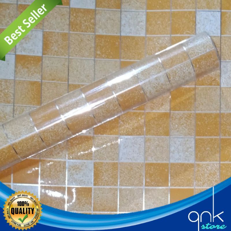 Jual Wallpaper Dinding Dapur Motif Keramik 45cm x 10m Keramik Gold ...