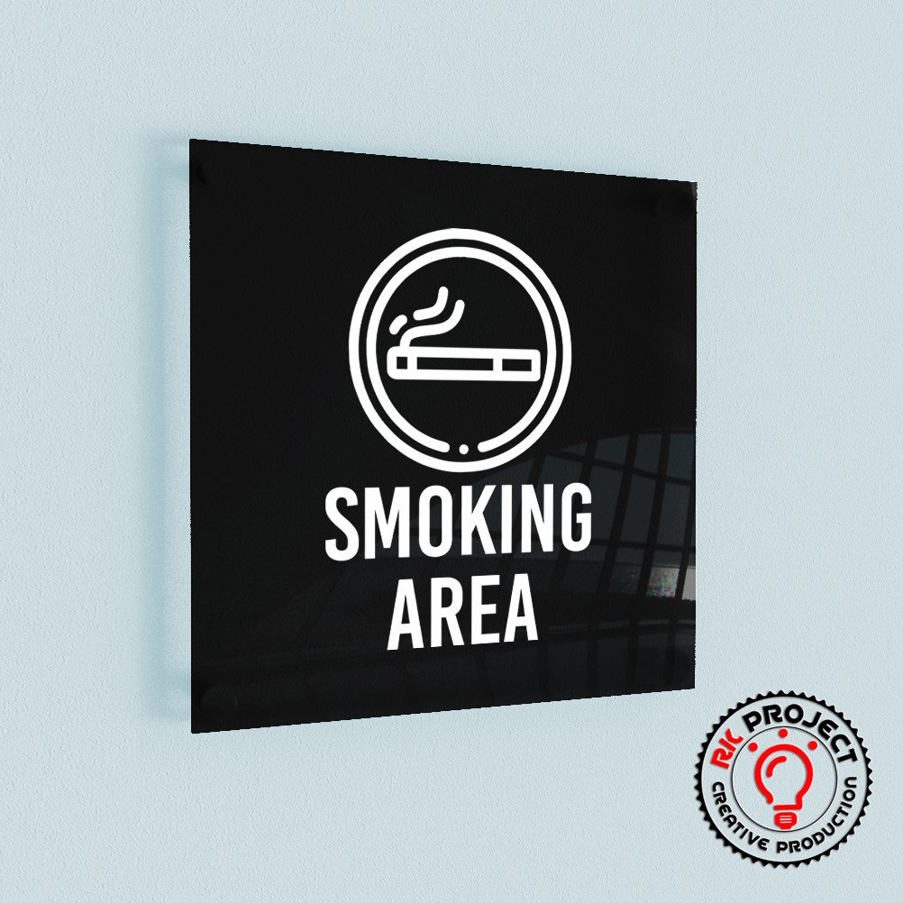 Jual SMOKING AREA SIGN BOARD AKRILIK ACRYLIC | Shopee Indonesia