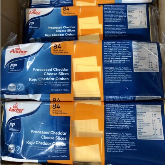 Jual 1 KG Red Cheddar Slice ANCHOR 1 KG / Cheddar Cheese Slice ANCHOR ...