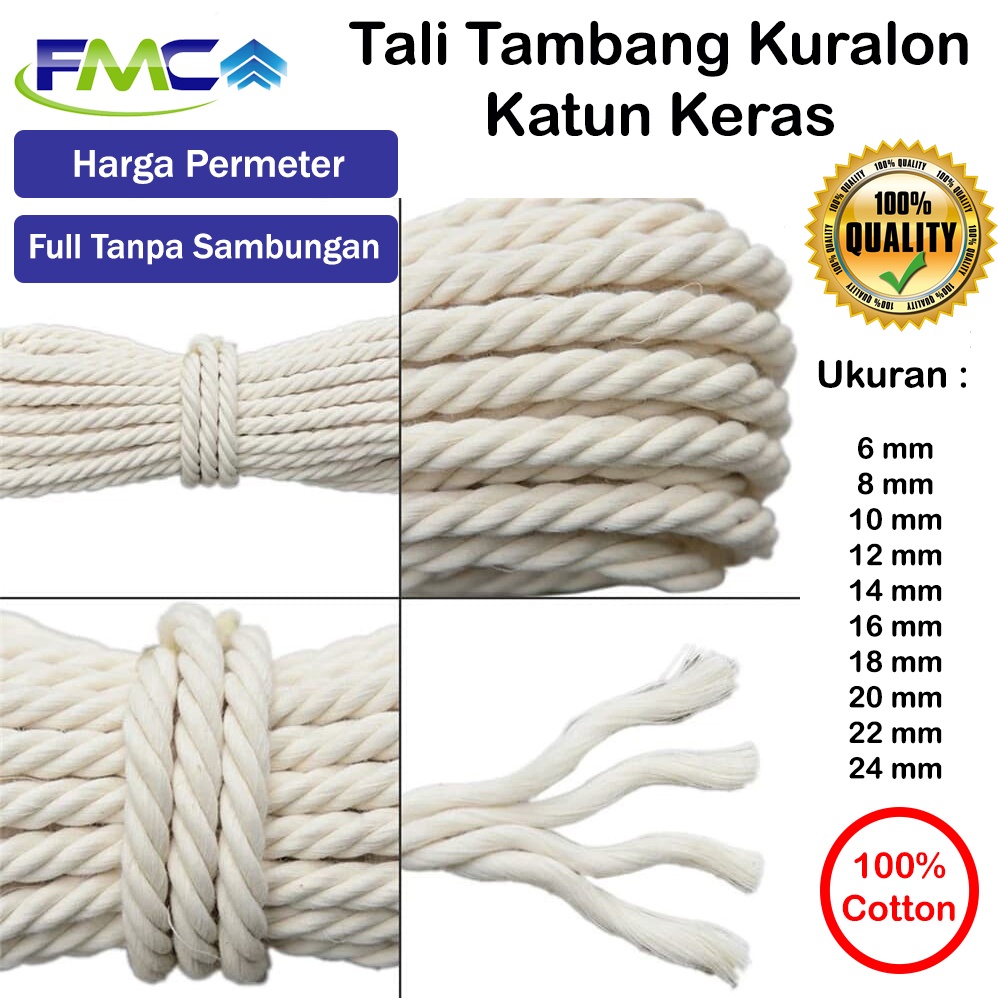 Jual Tali Tambang Katun 6mm 8mm Kuralon Guralon Rope Bahan Kain Cotton ...