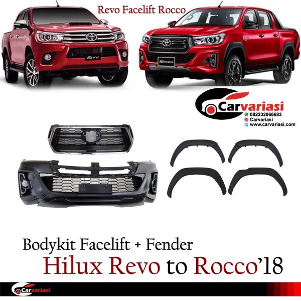 Jual Bodykit Toyota Hilux Revo facelift Rocco Full fender flare ...