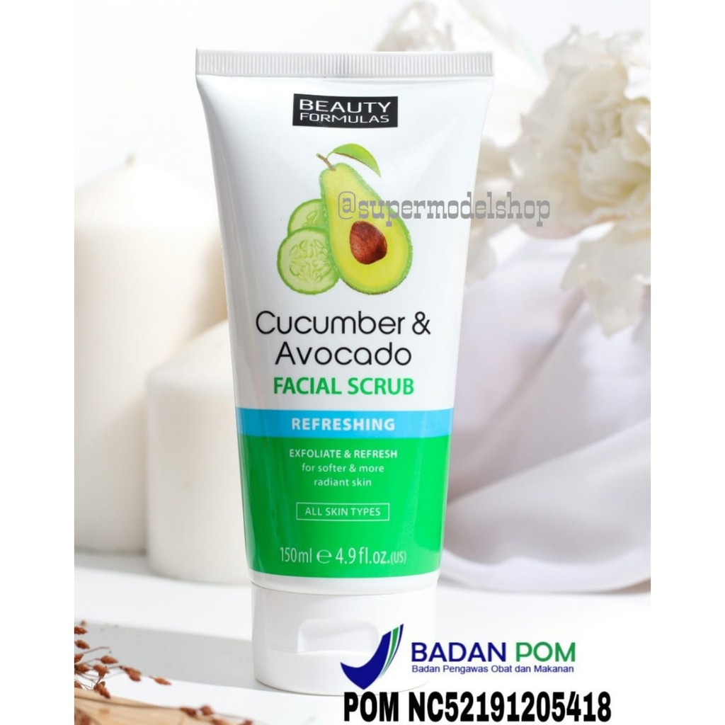 Jual Beauty Formulas Cucumber & Avocado Facial Scrub Refreshing 150ml | Shopee Indonesia