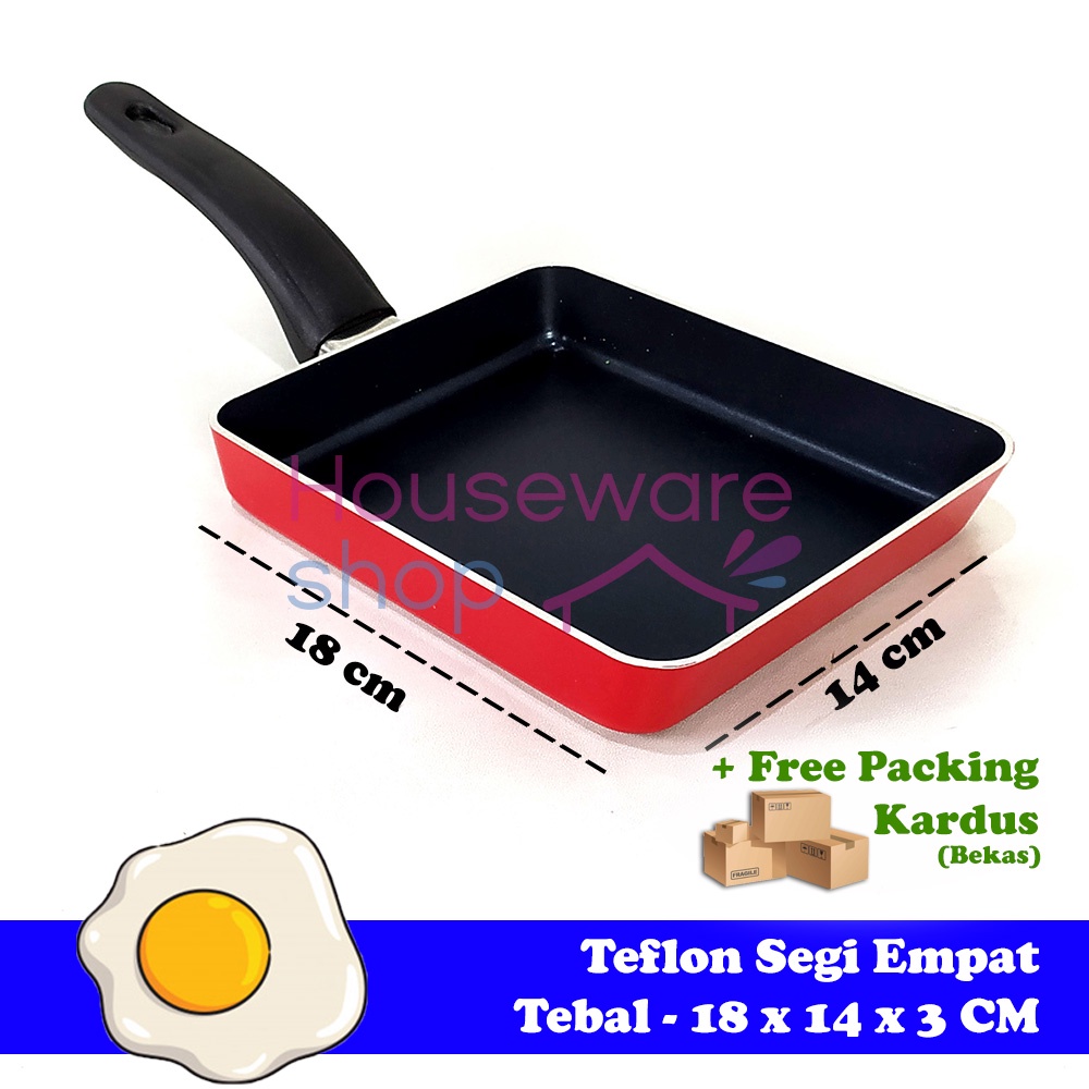 Jual Egg Pan 18 cm / Teflon Telur Dadar Jepang Kotak / Tamagoyaki ...