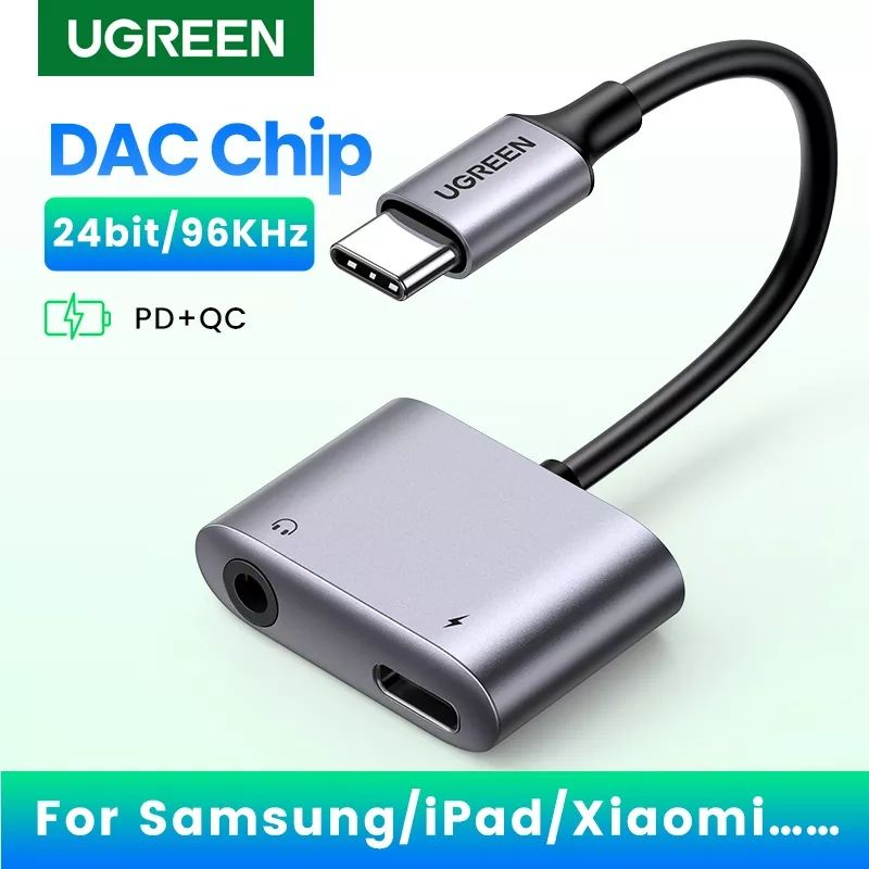 Jual Ugreen USB C to 3.5mm Aux + Charging Port Adapter with DAC Chip ...