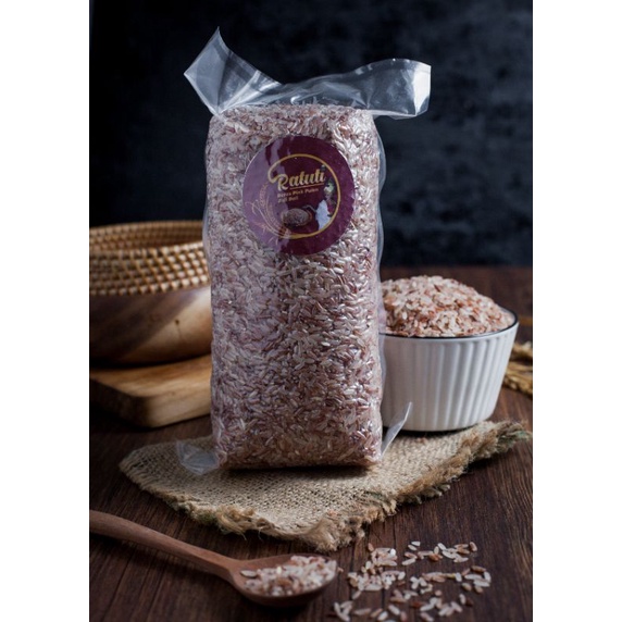 Jual Beras Merah Muda Pink Pulen Ratuti Beras Bali (1kg packing vacum ...