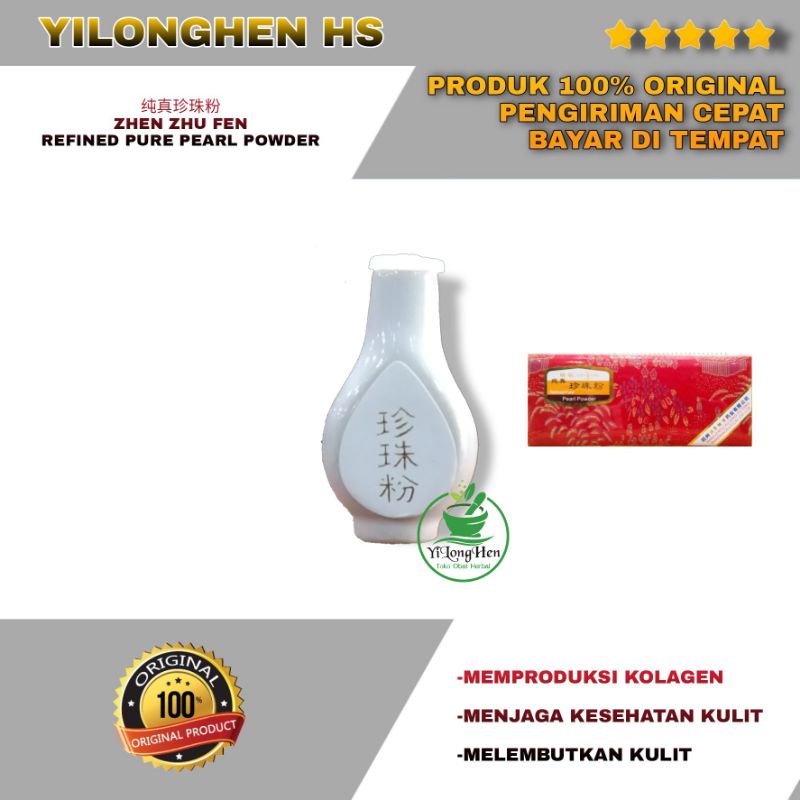 Jual Refined Pure Pearl Powder Zhen Zhu Fen Isi 1 Botol Bubuk Mutiara ...