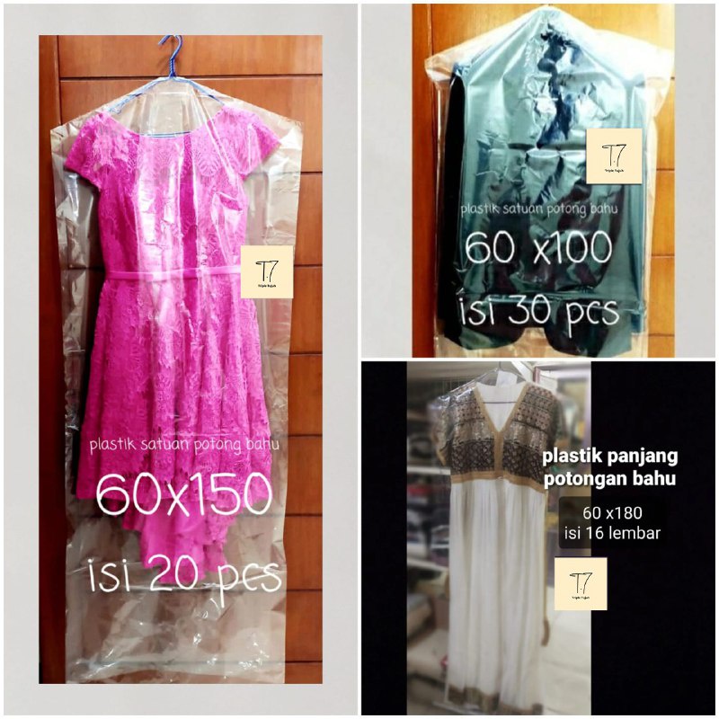 Jual Plastik satuan laundry gaun/gamis potongan bahu 60x180 isi 16 ...