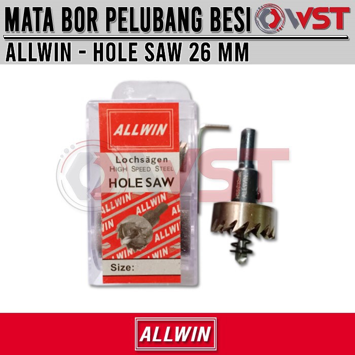 Jual Holesaw Allwin 26mm / Hole Saw Besi HSS / Mata Bor Pelubang ...