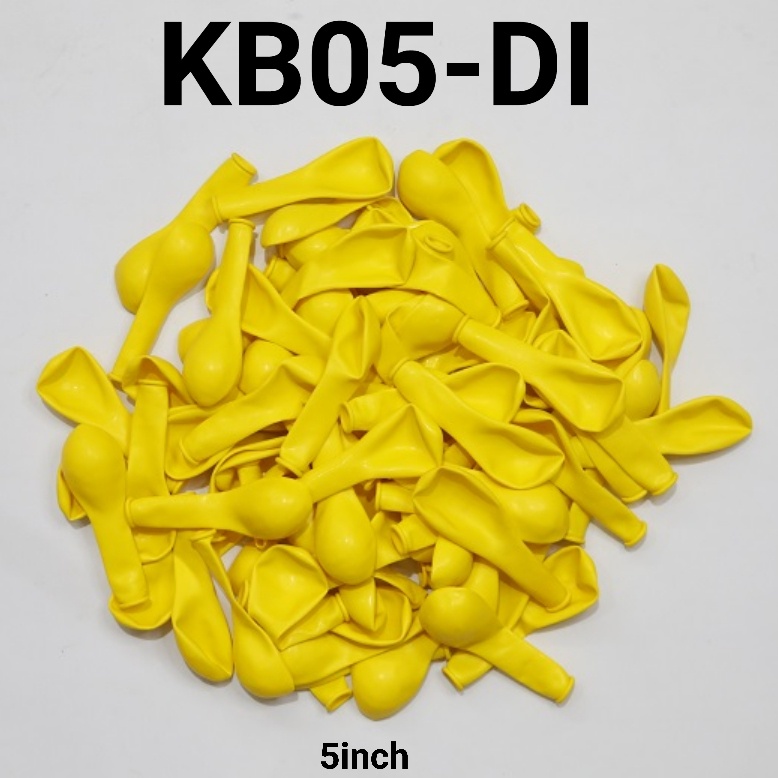 Jual KB05-DI Balon latex 5 inch doff tebal kuning yellow satuan ecer ...