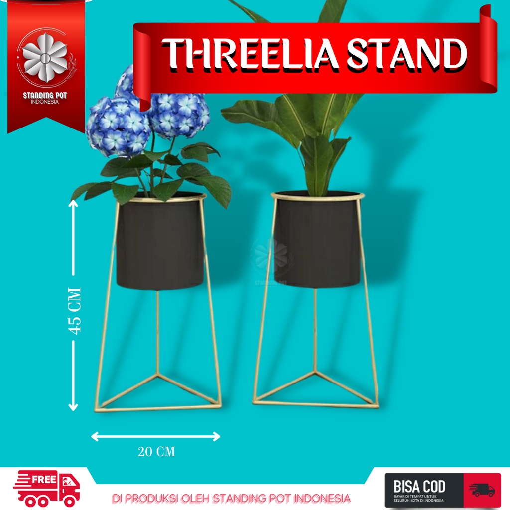 Jual Standing Pot Besi Minimalis 1 SET 2 PCS Stand Plant Flower Rak ...
