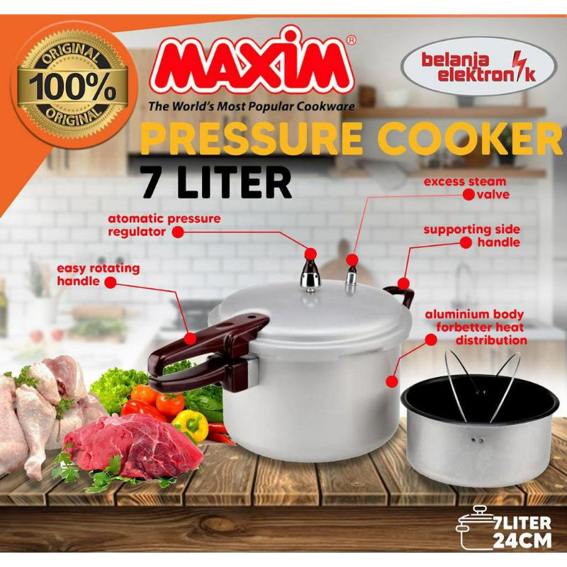 Jual Maxim presto 7 liter (24cm) / Maxim pressure cooker maxim 7 L | Shopee Indonesia