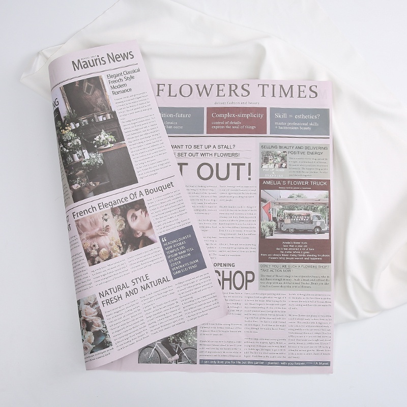 Jual ECER FLOWER WRAPPING OLD NEWSPAPER CRAFT KRAFT kertas kado motif ...
