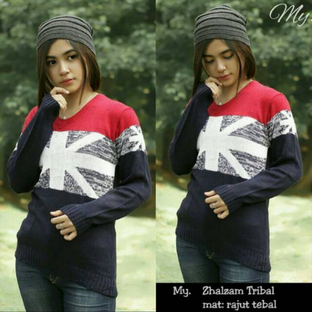 Jual Switer bendera cewek | Shopee Indonesia