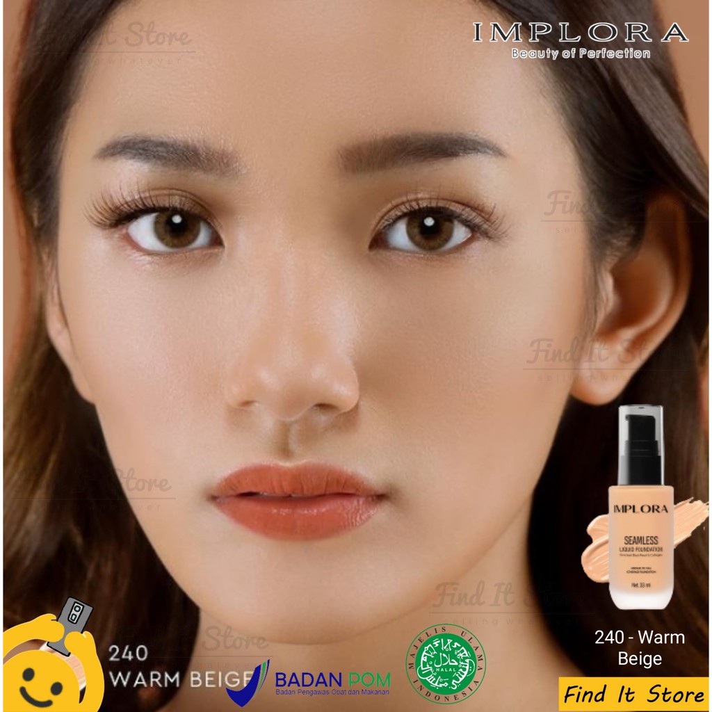 Jual Implora Seamless Liquid Foundation | Alas Bedak Cair 33ml | BPOM ...
