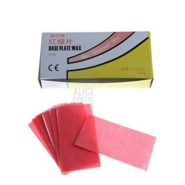 Jual Dental base plate wax merah teeth modelling wax gigi palsu lilin ...