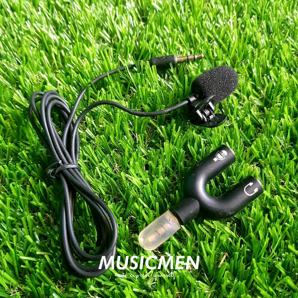Jual Paket Vlog Mic Clip On dan Splitter U Shape Audio 35mm U Shape ...
