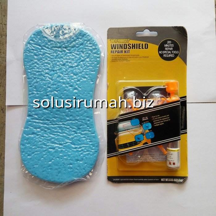 Jual SOLUSI KACA RETAK WINDSHIELD REPAIR KIT PLUS EXPANDING SPONGE | Shopee Indonesia