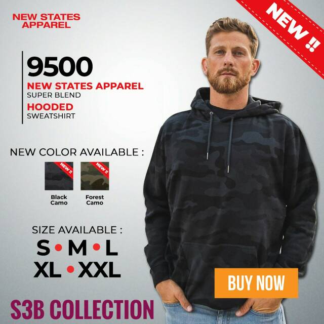 Jual Hoodie Polos Camo Jaket New States Apparel NSA 9500 MURAH ORIGINAL ...