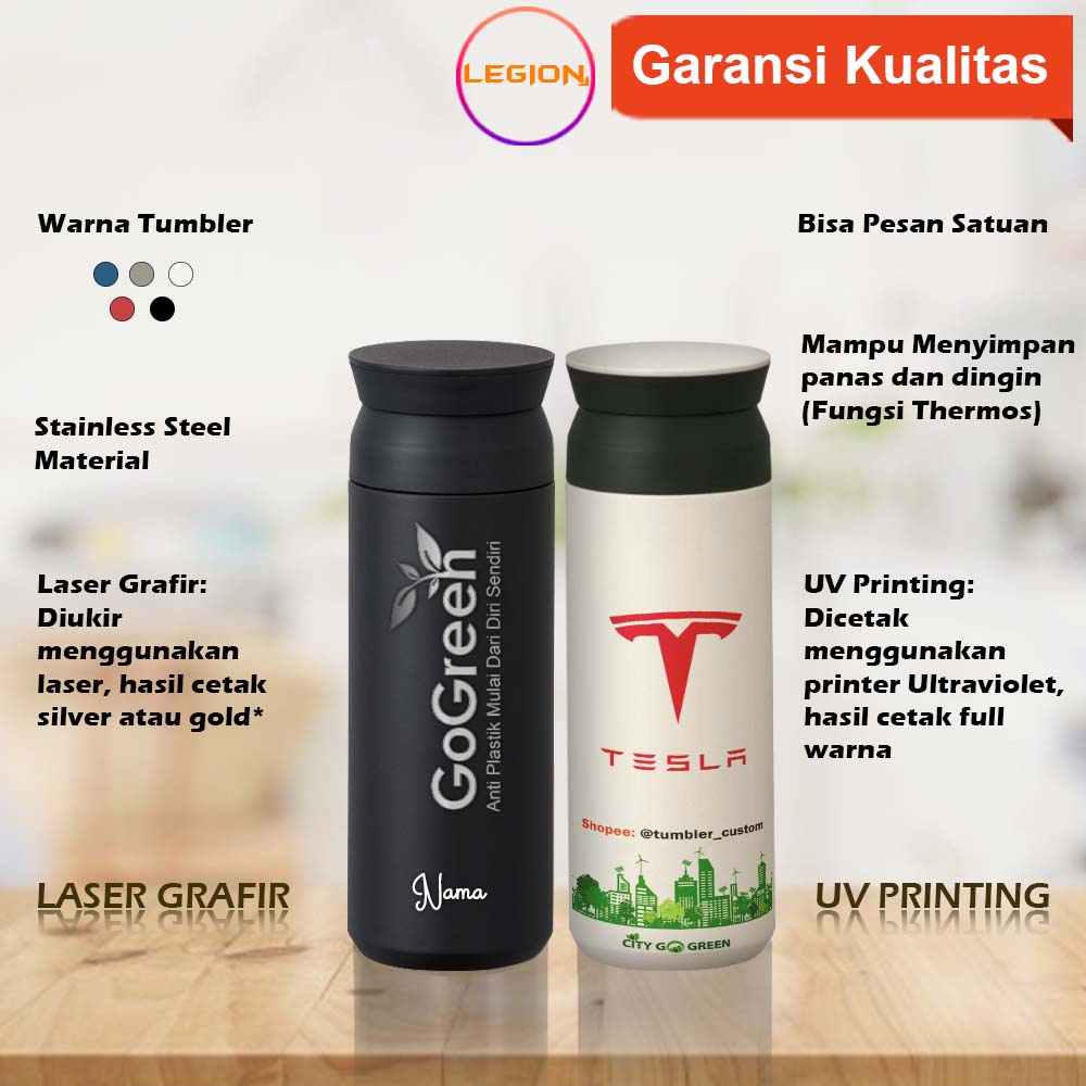 Jual Tumbler Custom Travel Japan dengan Cetak Sablon, Grafir Silver ...
