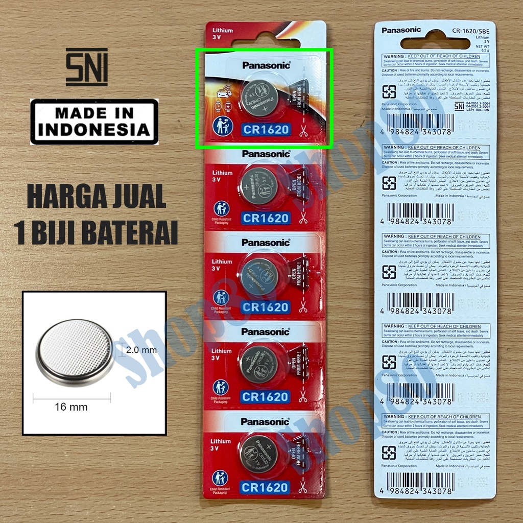 Jual Panasonic CR 1616 1620 1632 Original Lithium 3V Baterai Battery ...