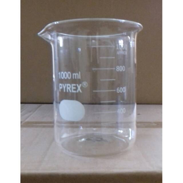 Jual BEAKER GLASS/GELAS KIMIA 1000ML PYREX | Shopee Indonesia