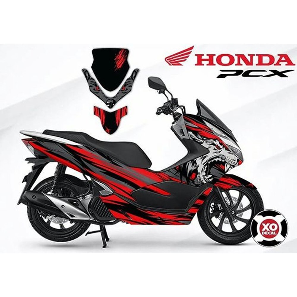 Jual DECAL STICKER HONDA PCX ANGRY WOLF RED DESIGN Termurah | Shopee ...